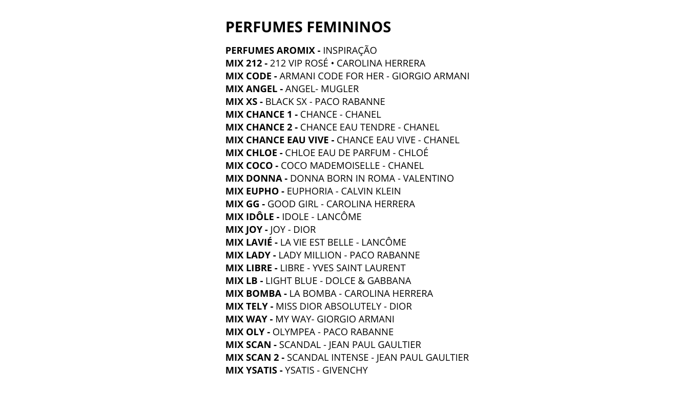Catálogo de Essências – Aromix Essências